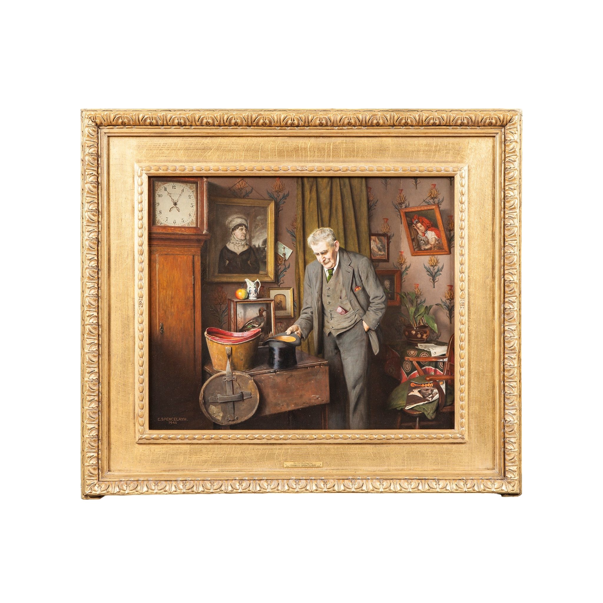 ‘His Old Wedding Hat’ by Charles Spencelayh, Oil on Canvas | Barnebys