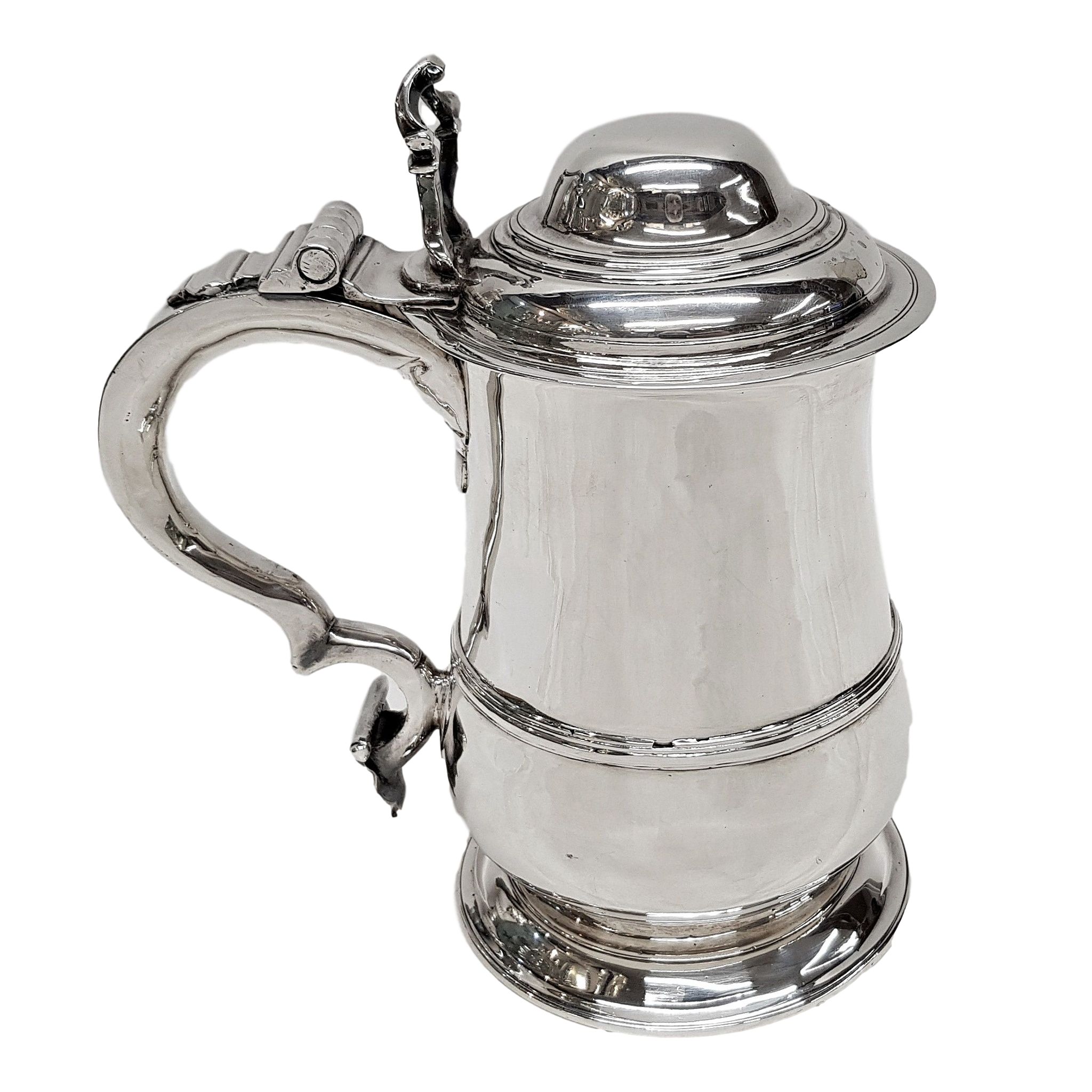 George II Antique Silver Lidded Tankard by Henry Brind. London, 1748 ...