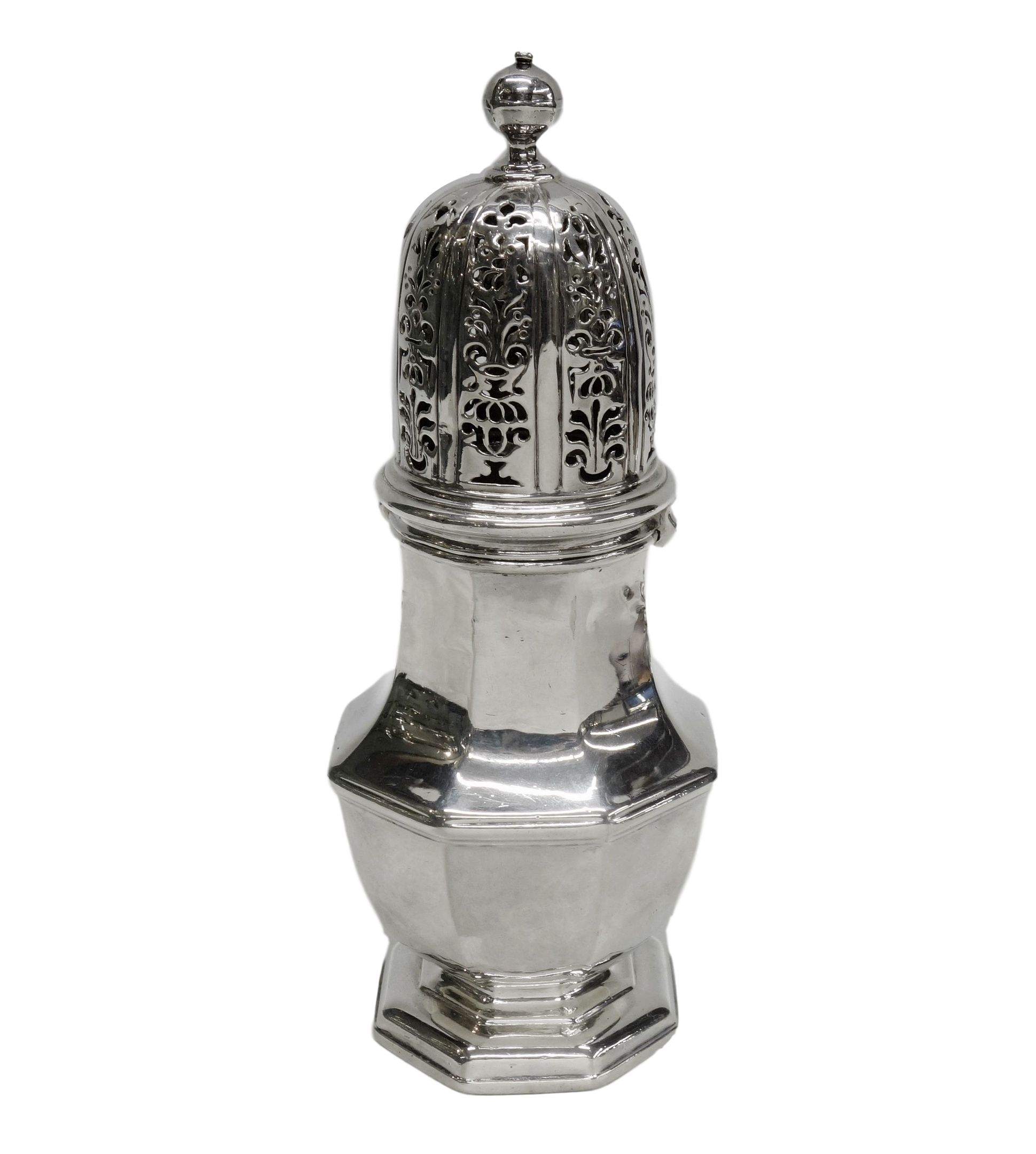 George I Octagonal Silver Caster by John (Jean) Chartier. London, 1718 ...