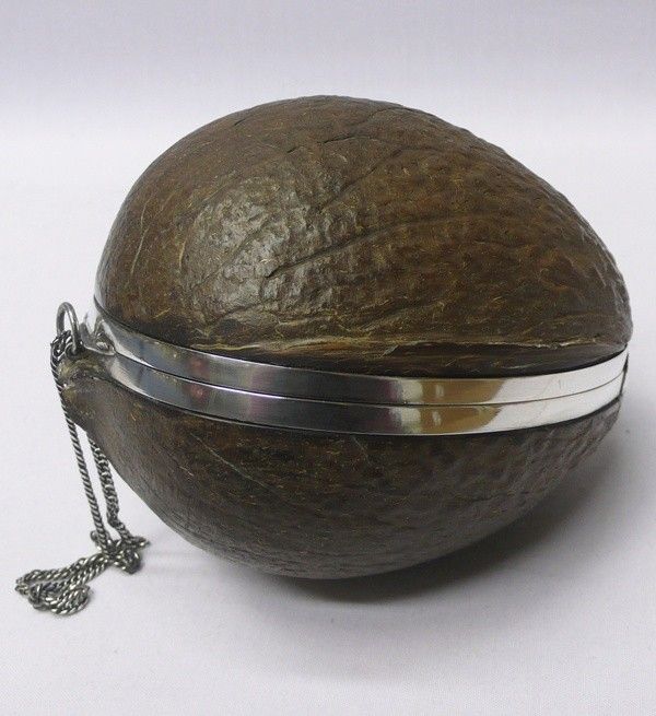 Antique Silver Mounted Coconut Box | Barnebys